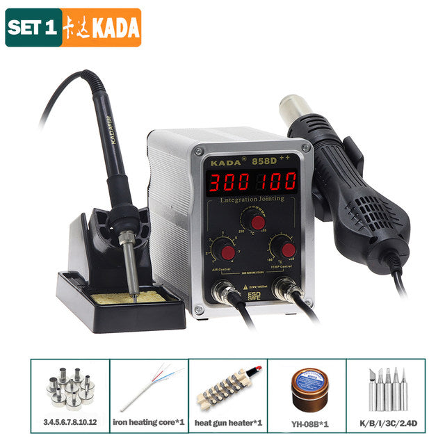 KADA Digital SMD Soldering Rework Station 858D+2 with Hot Air Gun And ...